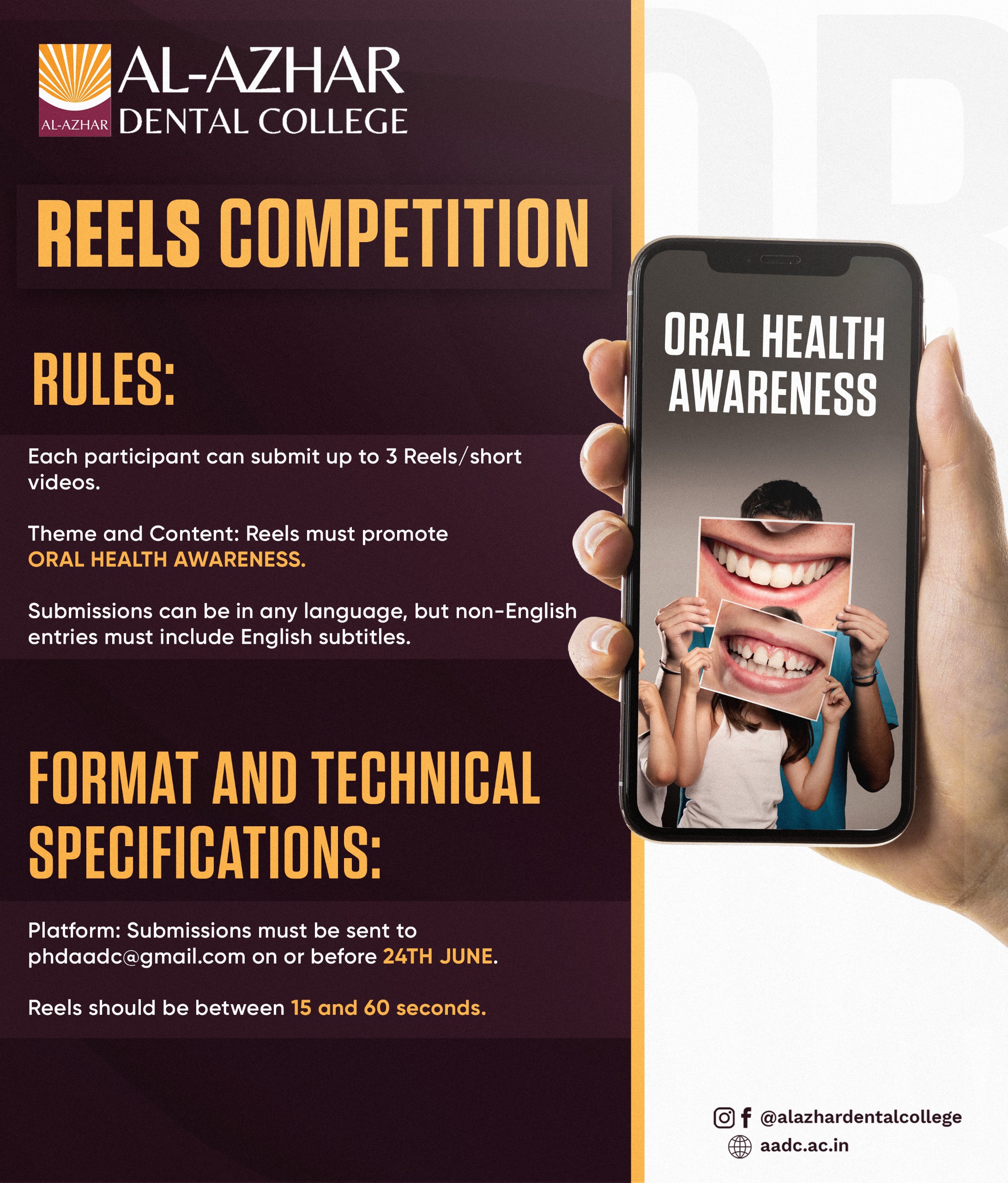 Reels Competition | Al-Azhar Dental College